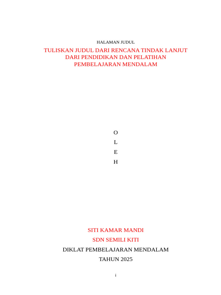 Template Laporan OJT | PDF