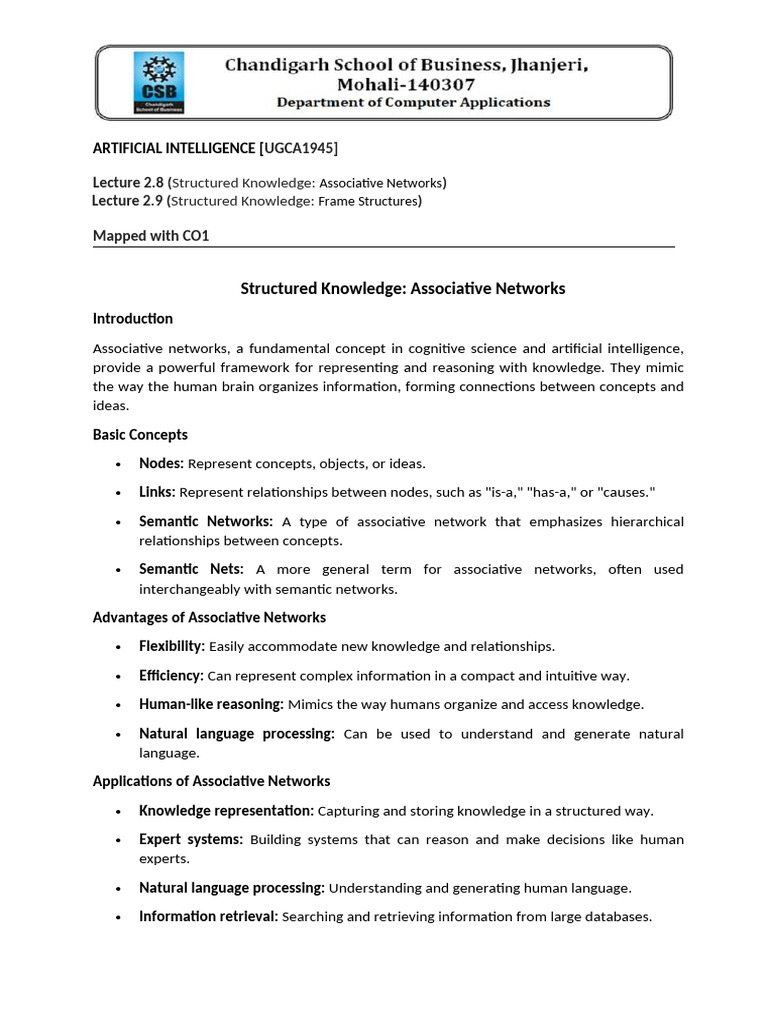 Unit2-4 Notes Artificial Intelligence Ugca1945 | PDF | Knowledge ...