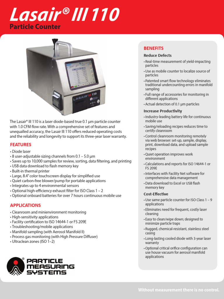 Lasair III 110 - Particle Counter - 121913 | PDF