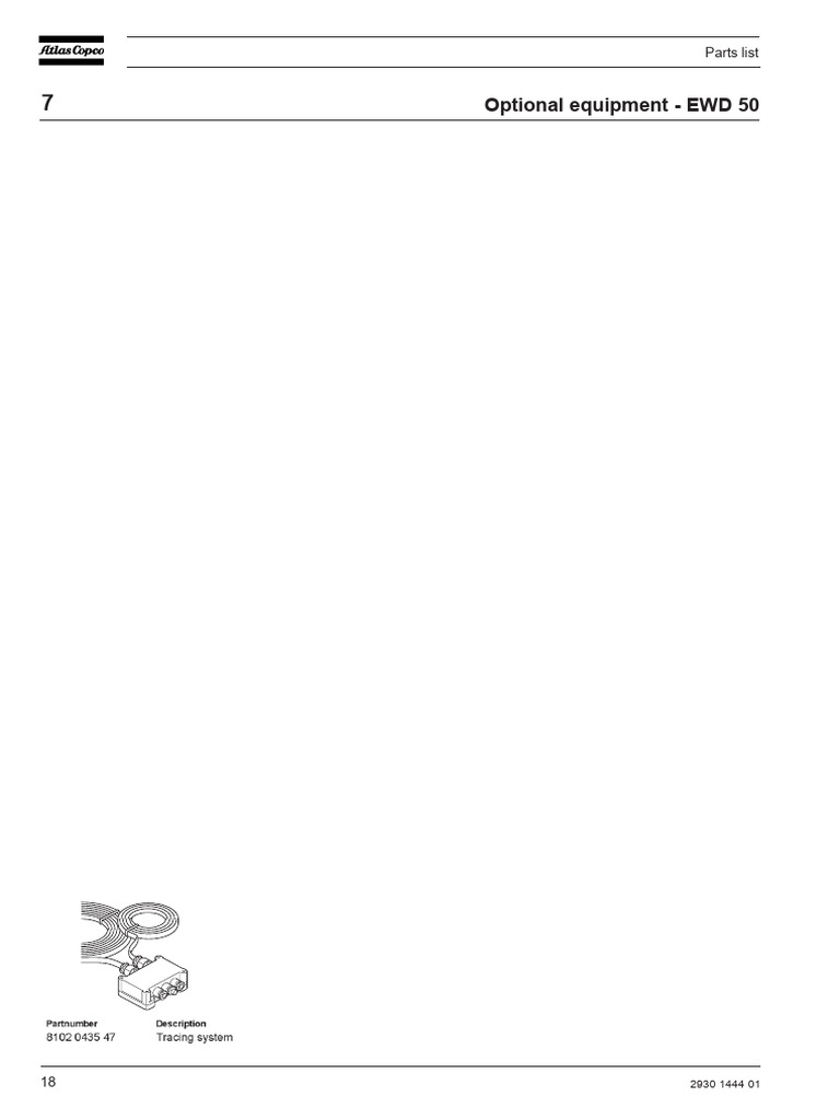 EWD Parts List and Optional Equipment | PDF