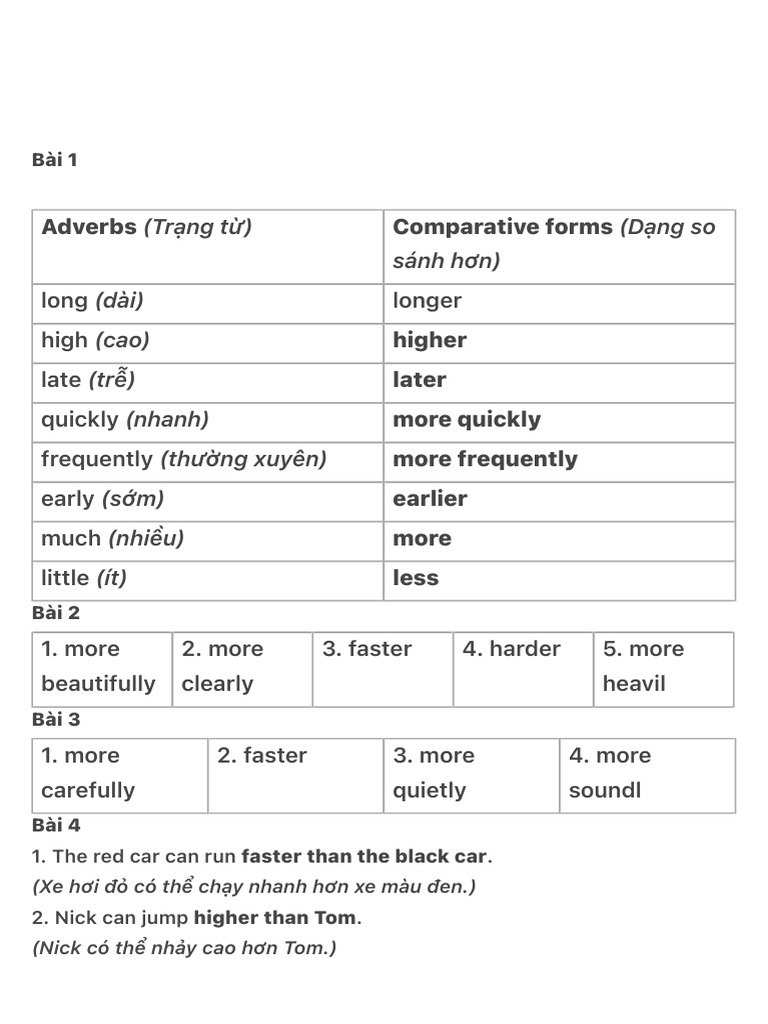 (TR NGT) (D NG So Sánh H N) (Dài) (Cao) (TR) (Nhanh) (TH NG Xuyên) (S M) (Nhi U) (Ít) | PDF