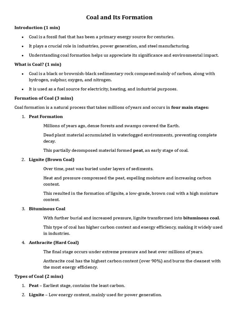 Understanding Coal Formation and Types | PDF | Coal | Lignite