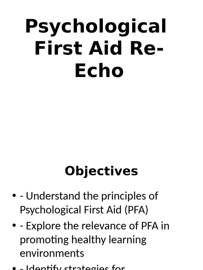 Implementing Psychological First Aid in Schools | PDF