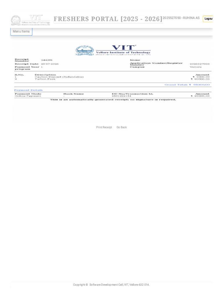Freshers Portal 2025-2026 Overview | PDF