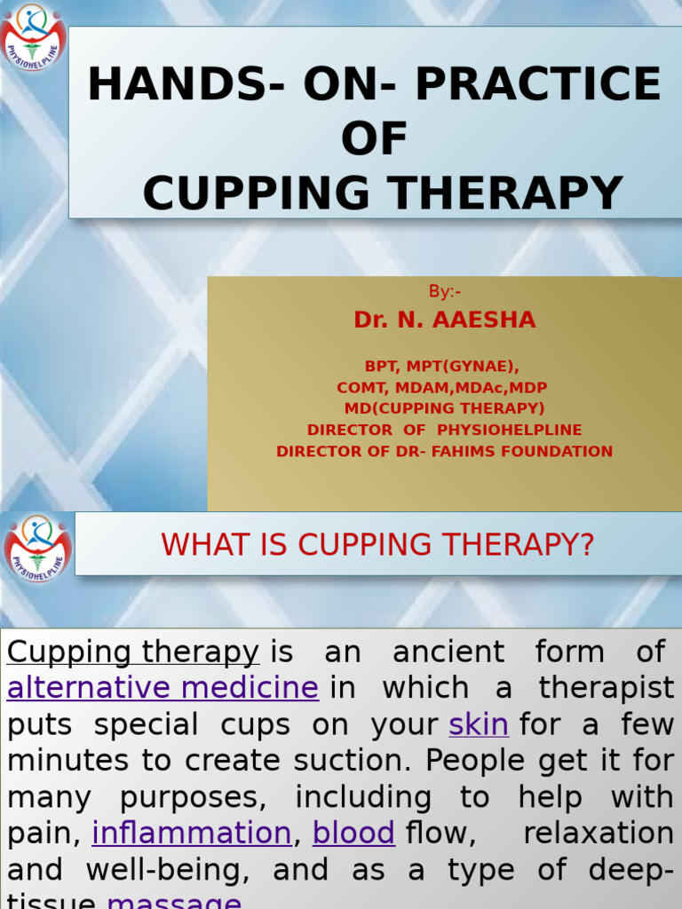 Cupping Therapy Workshop Overview | PDF | Circulatory System ...