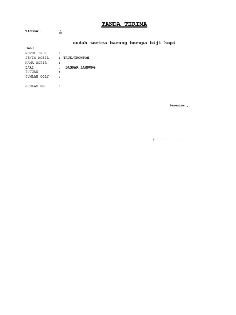 Format Serah Terima Barang | PDF