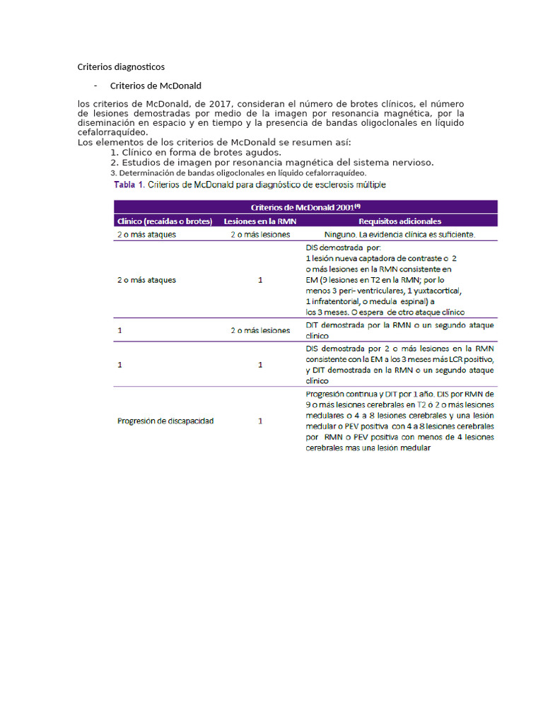 Criterios Diagnosticos | PDF