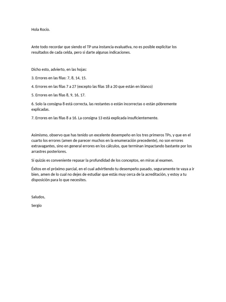 Mensaje Respuesta Para Dudas TP4 | PDF