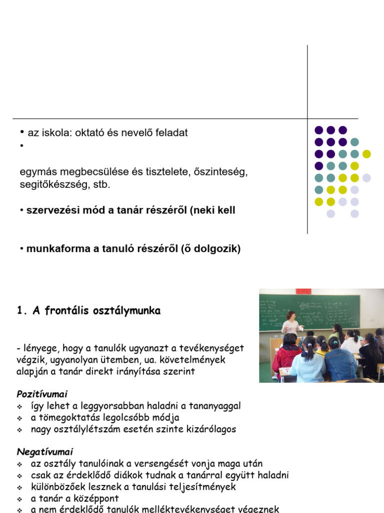 Szervezeti Formak A Tanoran | PDF