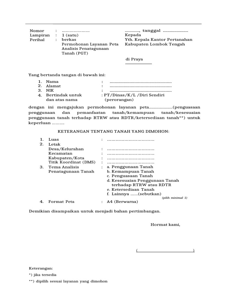 Form Peta Analisis Tapak Kavling | PDF