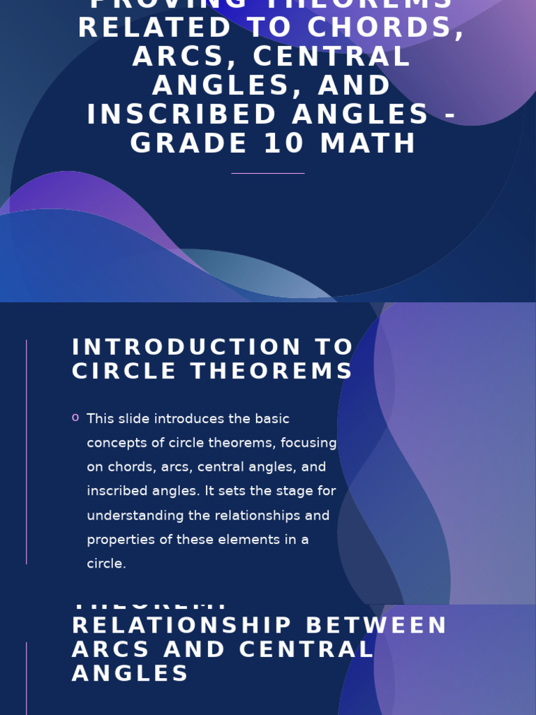 Circle Theorems for Grade 10 Math | PDF | Circle | Geometry