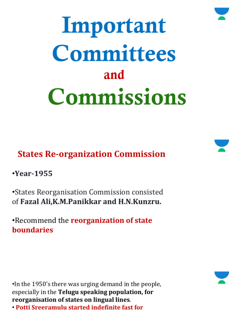 GOI Committee and Commission | PDF | Government Of India | Politics Of ...