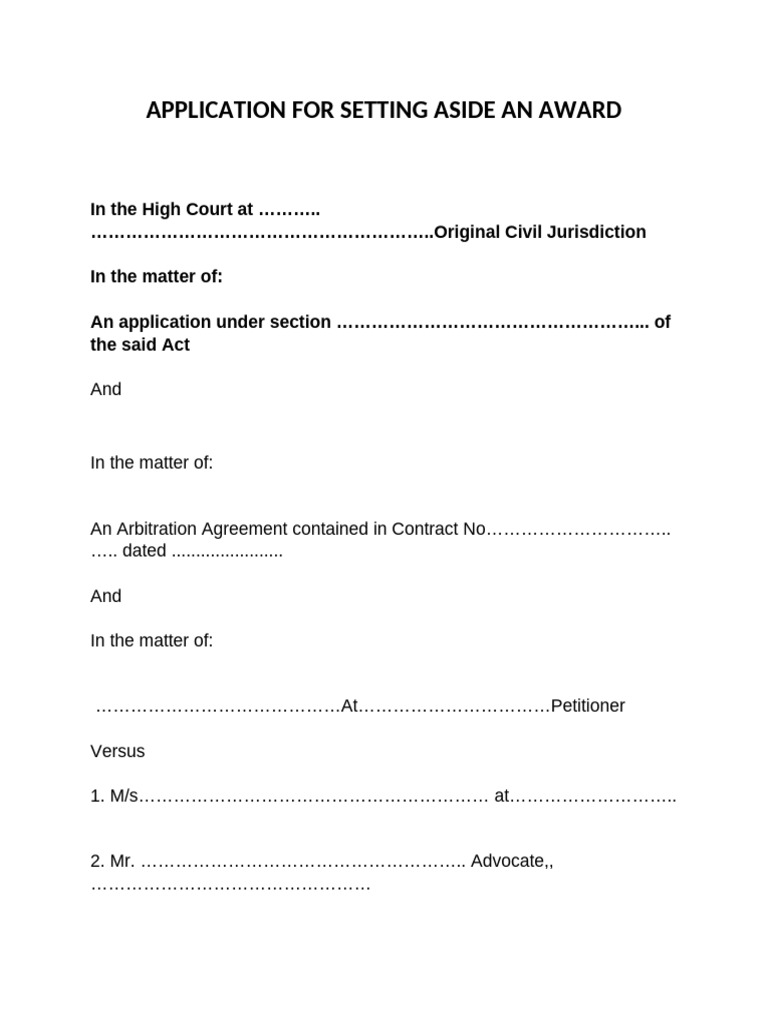 Application to Quash Arbitration Award | PDF | Government | Public Law