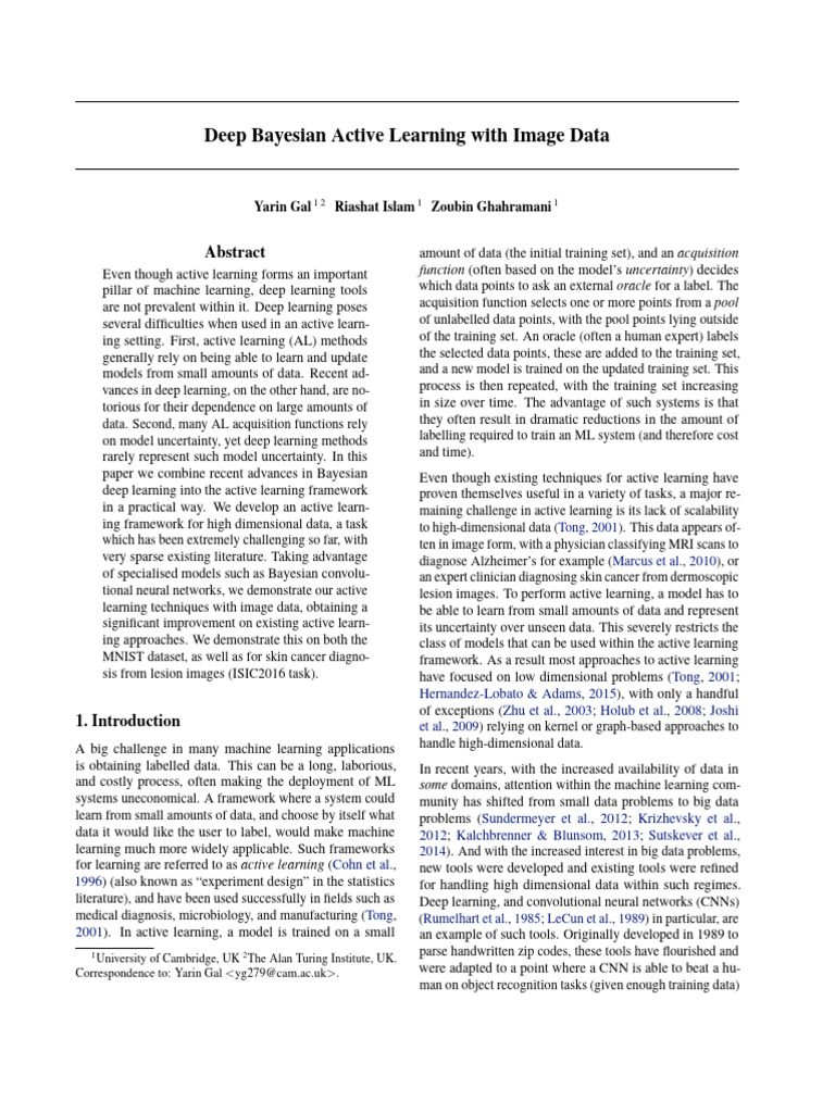 28_Deep Bayesian Active Learning With Image Data | PDF | Machine Learning | Support Vector Machine