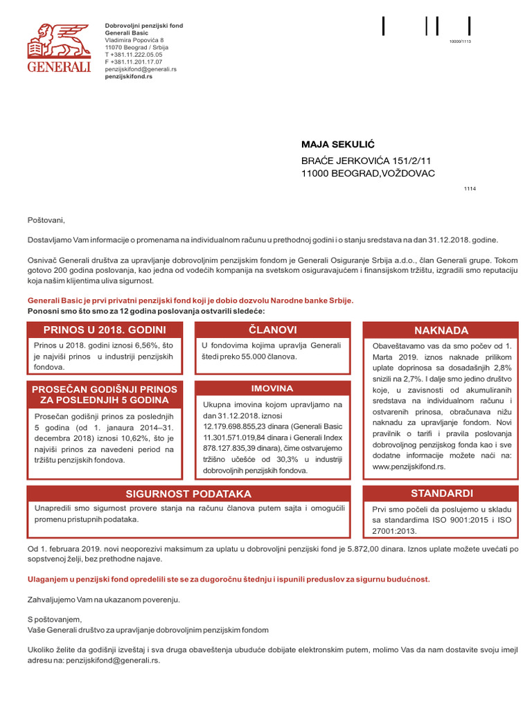 Članovi Prinos U 2018. Godini: Maja Sekuli) | PDF