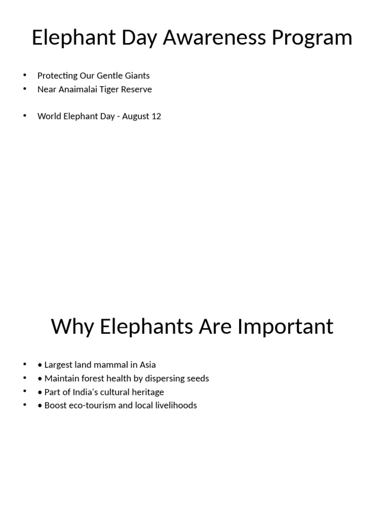 Elephant Day Awareness | PDF