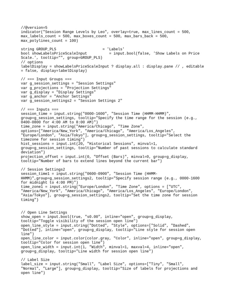 Session Range Levels by Leo | PDF | Computer Programming