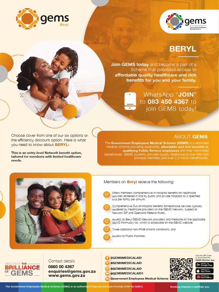 GEMS Beryl Medical Aid Benefits Overview | PDF | Health Care | Welfare ...