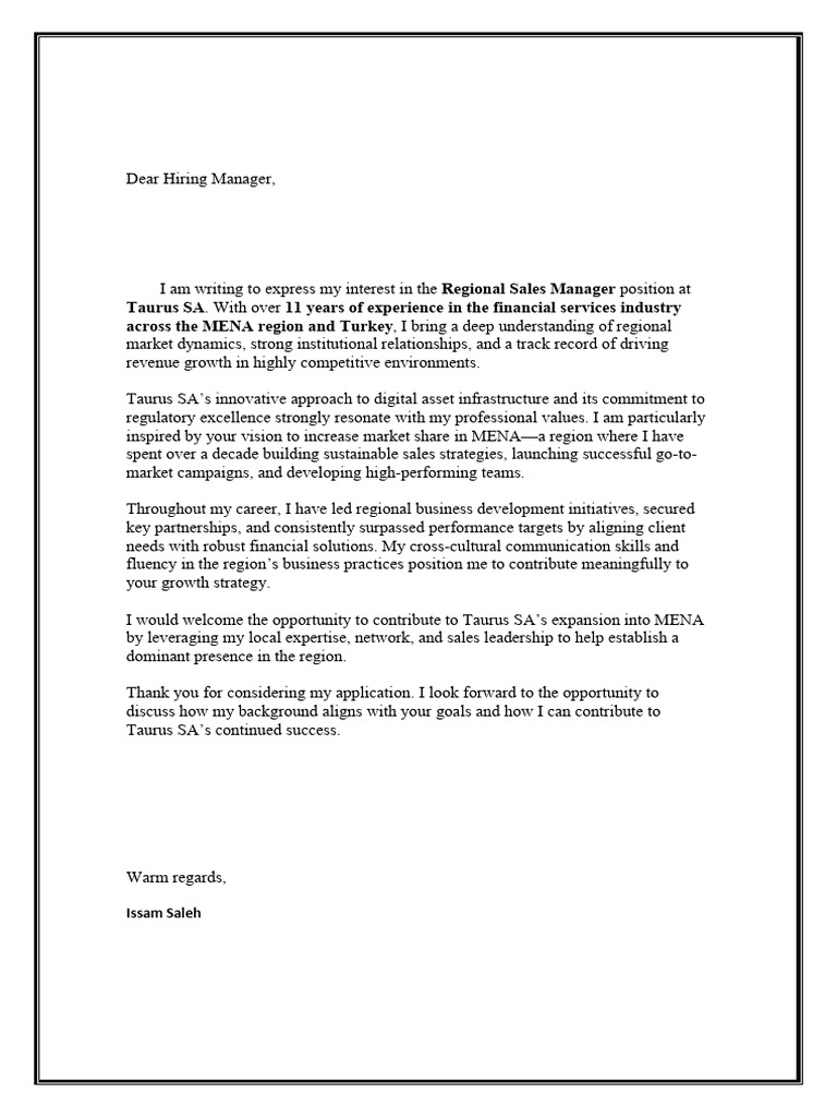 Cover Letter T | PDF