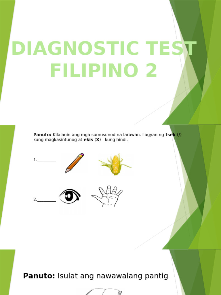Diagnostic Test in Filipino 2 2023-2024 | PDF