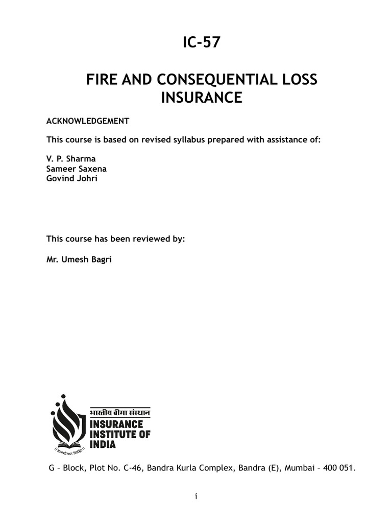 Fire and Consequential Loss Insurance | PDF | Insurance | Depreciation