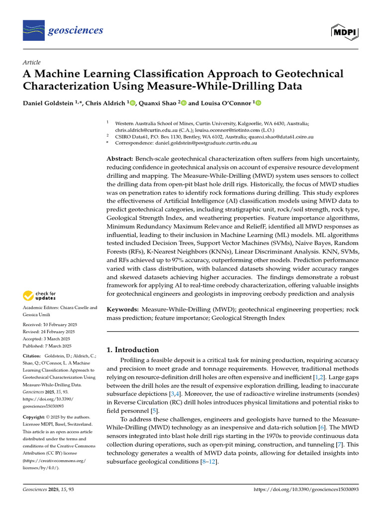 A Machine Learning Classification Approach To Geotechnical Characterization Using Measure-While ...