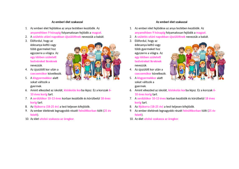 Az Emberi Élet Szakaszai | PDF