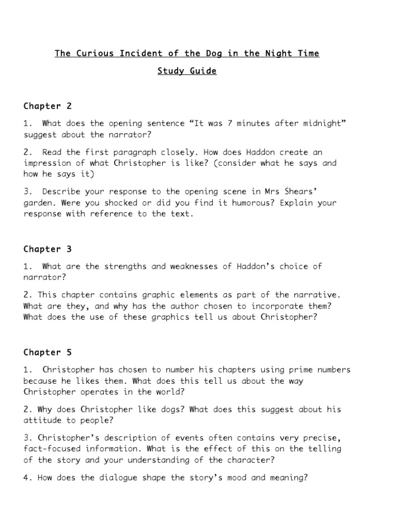 The Curious Incident of The Dog in The Night Time | PDF | Cognitive ...