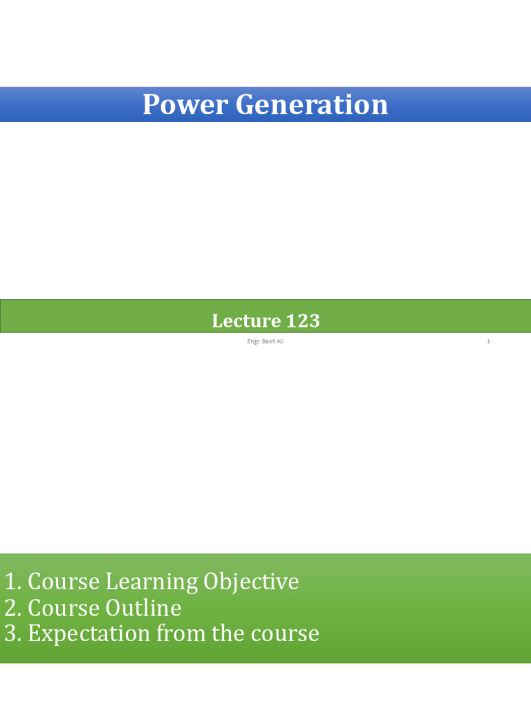 Lecture 1 | PDF | Power Station | Electricity Generation