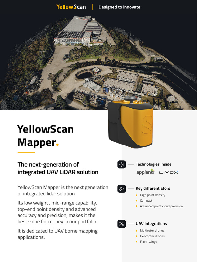 YellowScan_EN - Datasheet - Mapper | PDF | Lidar | Unmanned Aerial Vehicle