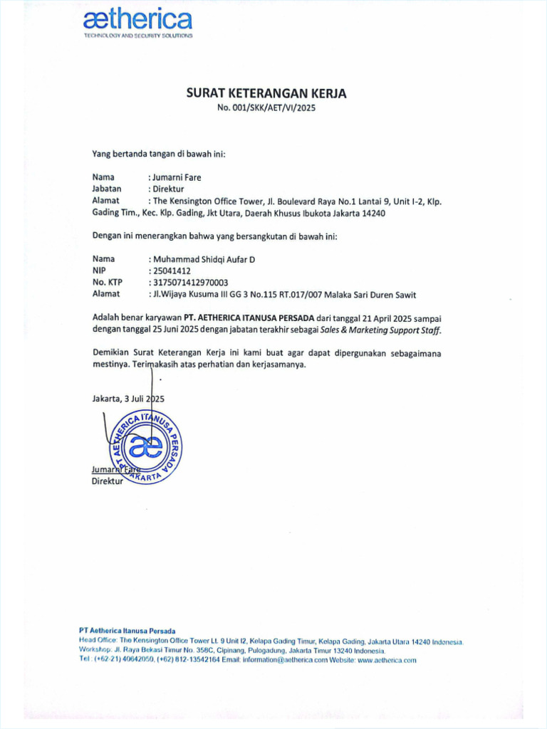 001-SKK An M Shidqi Aufar D 2025 | PDF