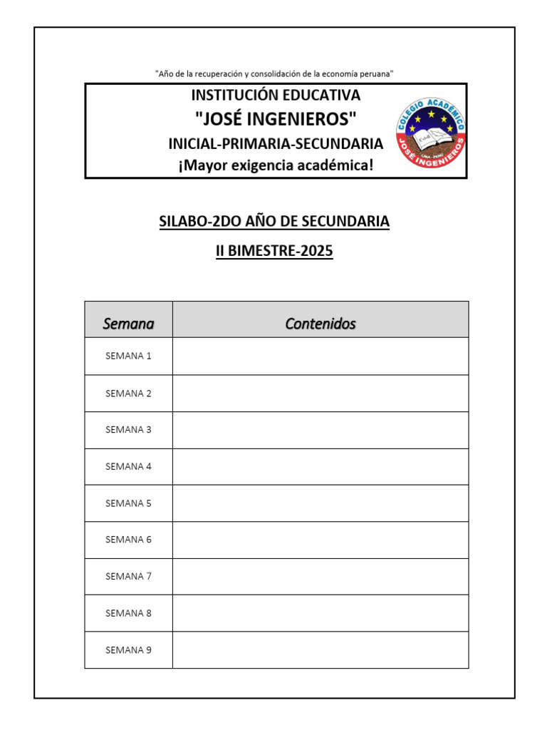 Temario 2do Bimestre | PDF