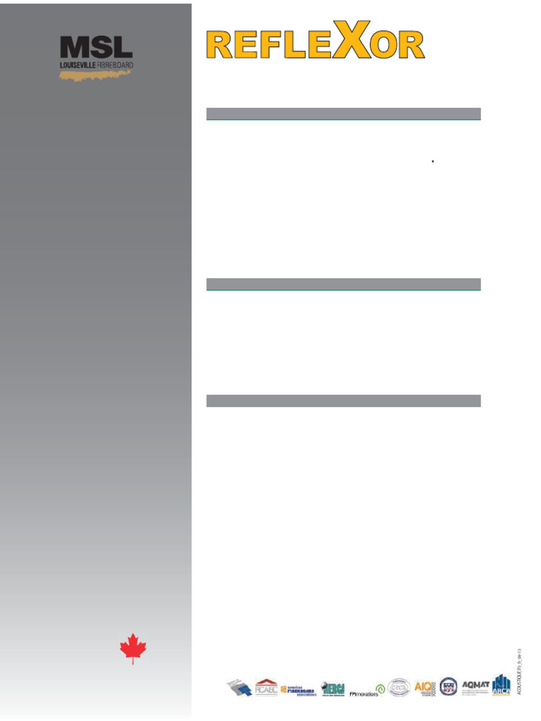 Brochure Reflex or 2015 e | PDF | Drywall | Volatile Organic Compound