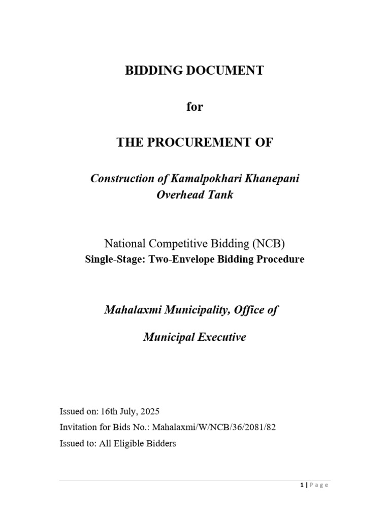 Kamalpokhari Khanepani | PDF | Joint Venture | Conflict Of Interest
