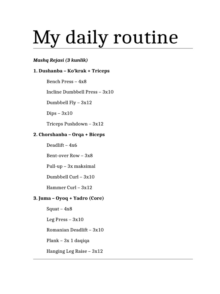 My Daily Routine | PDF