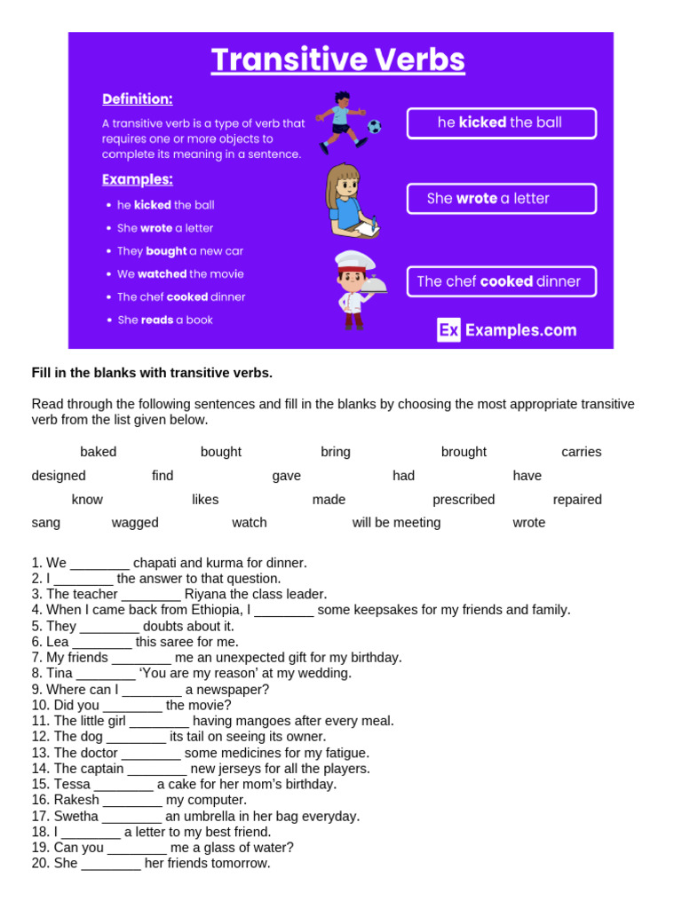 Transitive Verbs | PDF