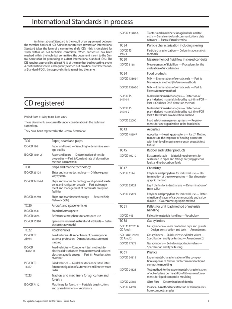 ISO Standards Update - June 2025 | PDF | International Organization For ...