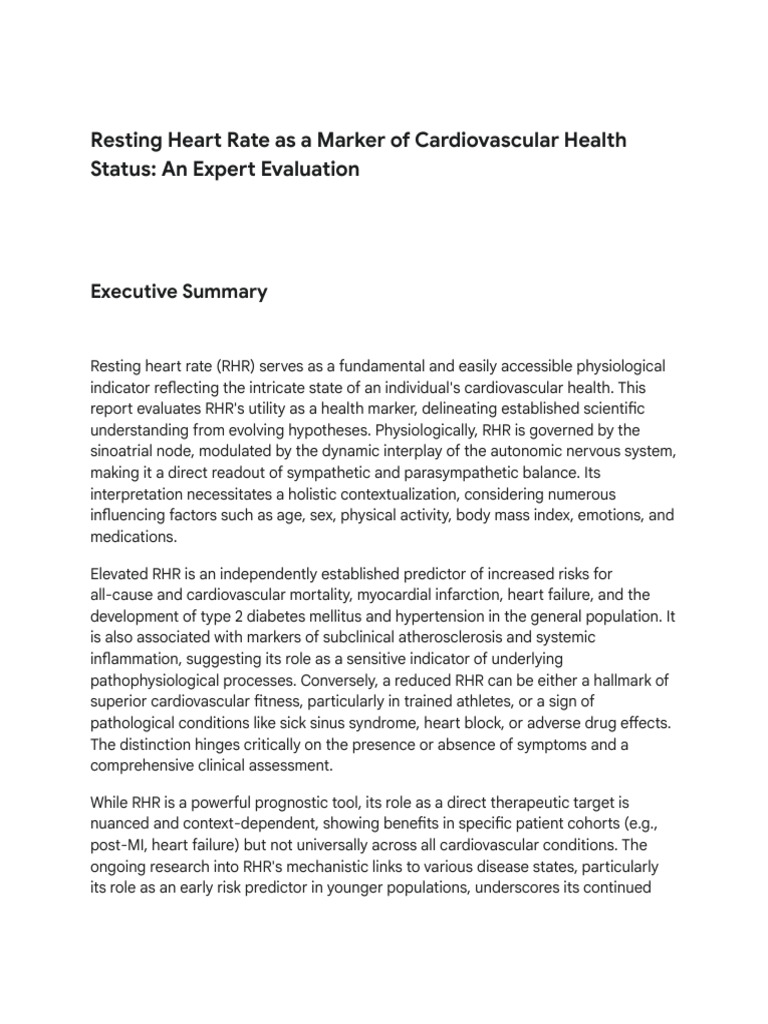 Resting Heart Rate and Cardiovascular Health | PDF | Heart Rate ...