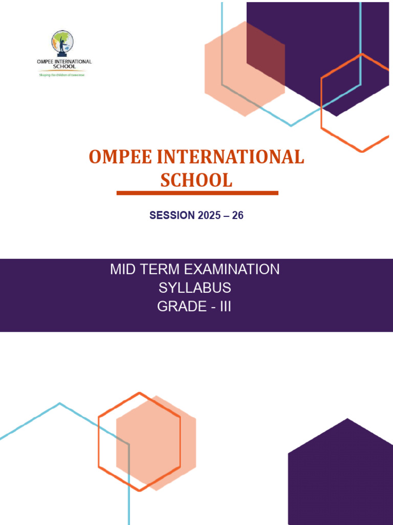 Grade 3 Mid Term Examination - Syllabus.docx | PDF | English Language | Noun