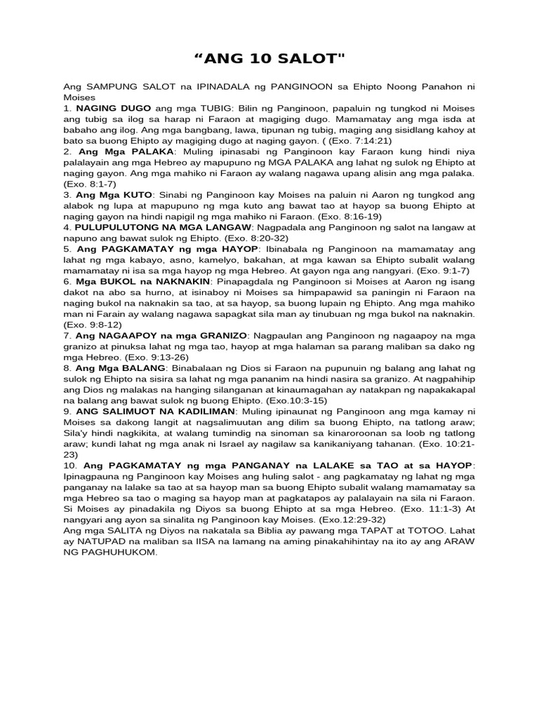 Ang 10 Salot | PDF
