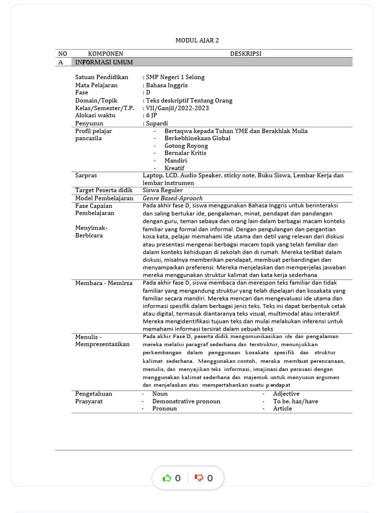 Lesson Plan Describing People - Compress | PDF