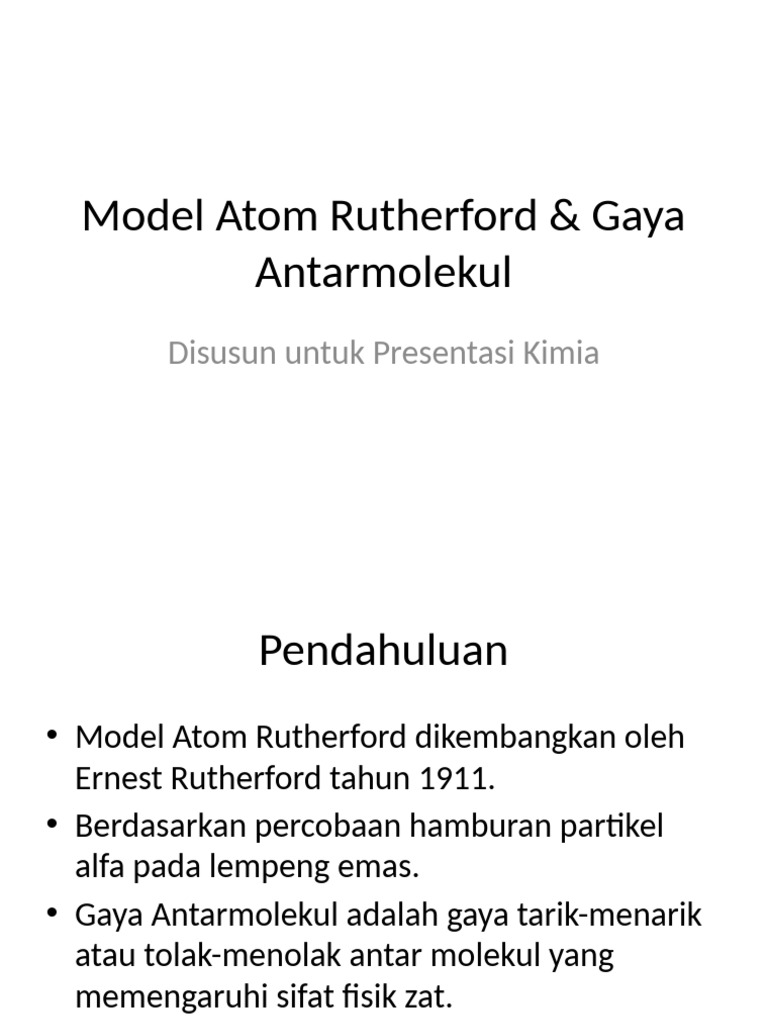 Model Atom Rutherford Gaya Antarmolekul 2 | PDF