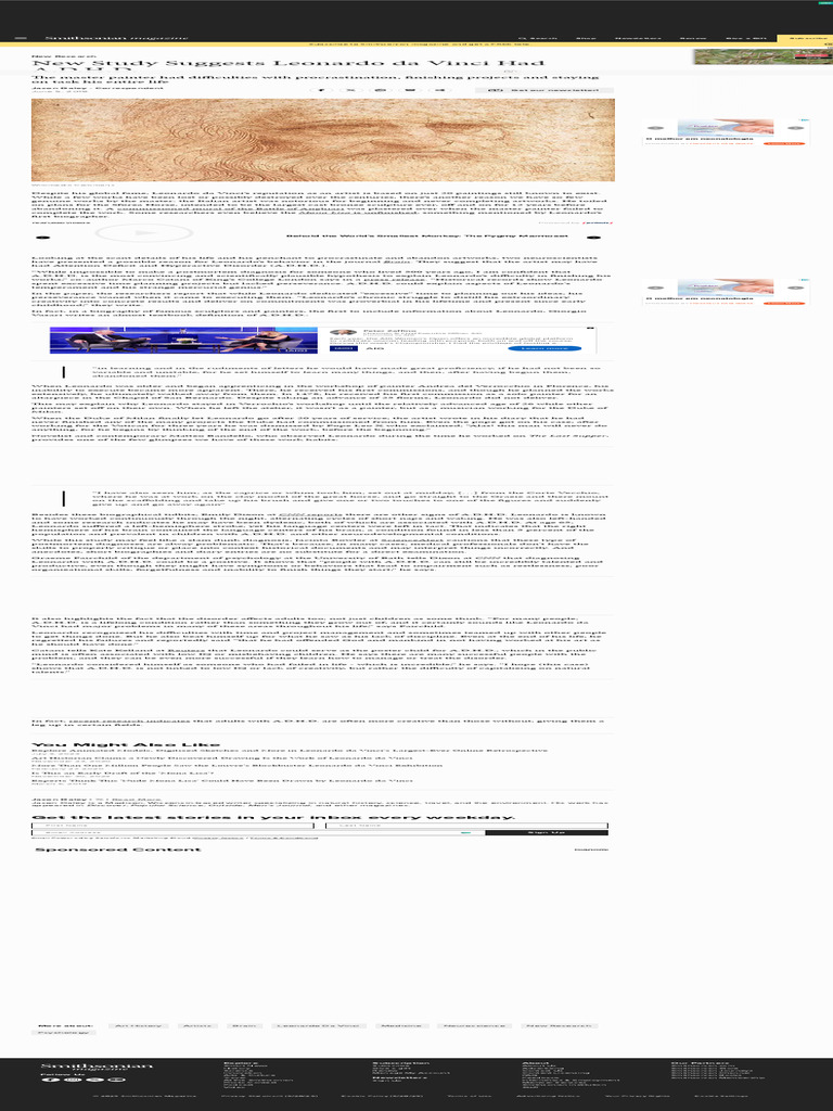New Study Suggests Leonardo da Vinci Had A.D.H.D_ | PDF | Leonardo Da ...