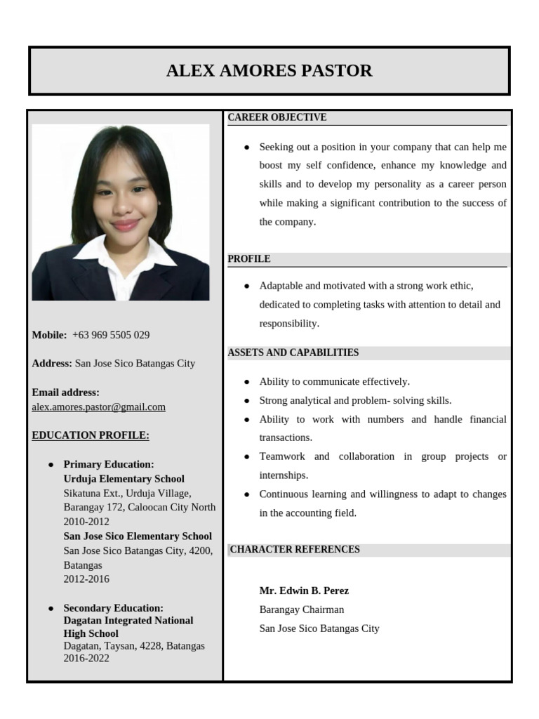 sample cv-1 | PDF | Philippines