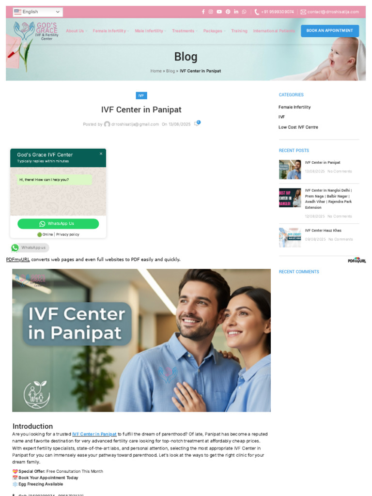 IVF Services at God's Grace Panipat | PDF | In Vitro Fertilisation ...