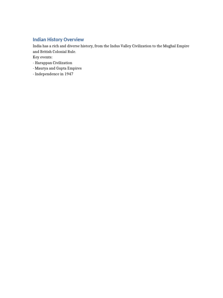 Indian History Overview | PDF