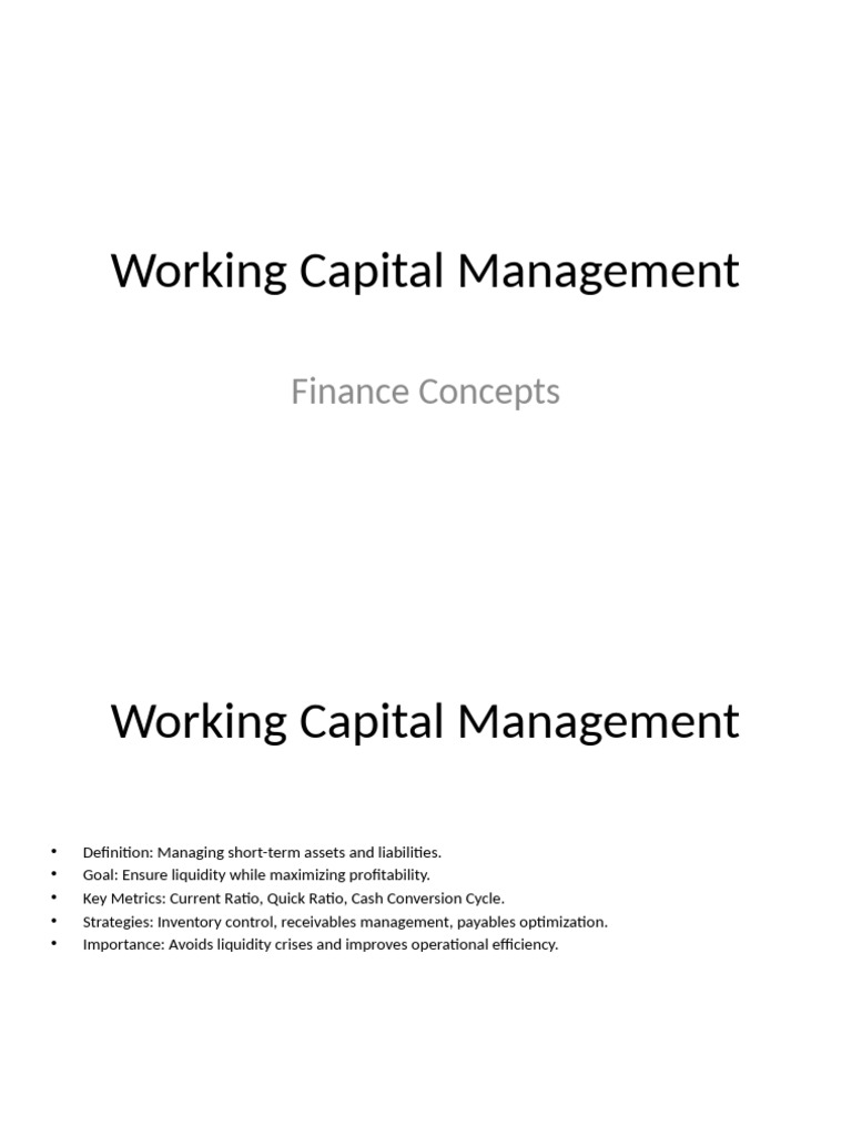 Working Capital Management | PDF