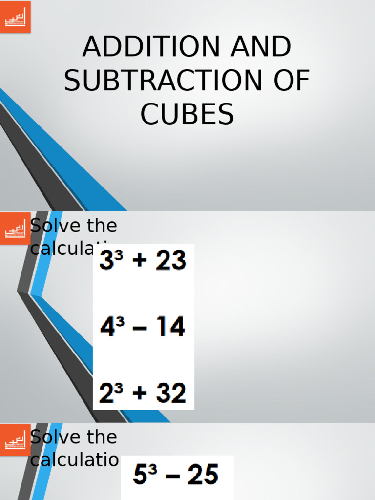 Addition and Subtraction of Cubes | PDF