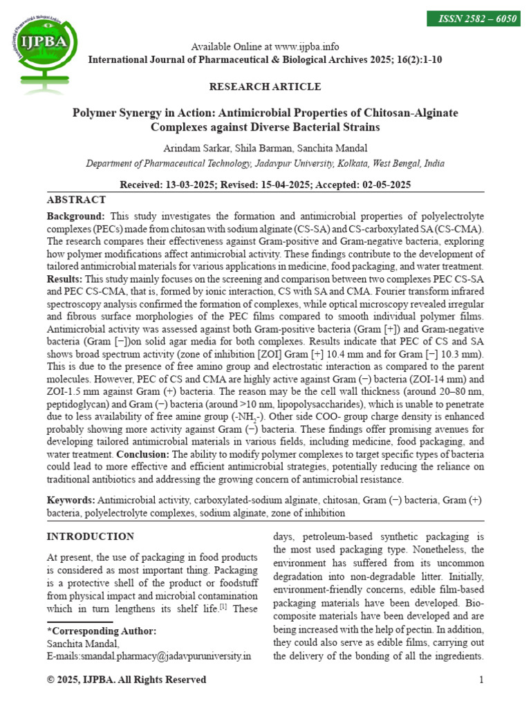 Polymer Synergy in Action: Antimicrobial Properties of Chitosan ...
