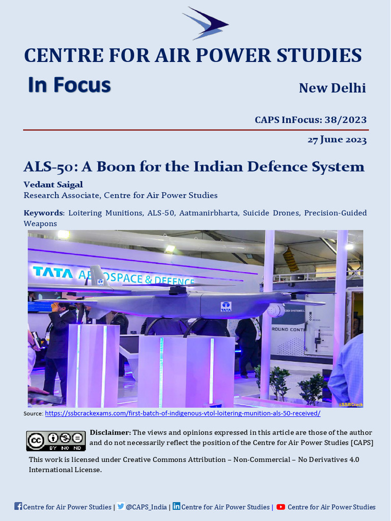 ALS-50: Enhancing India's Defence Capabilities | PDF | Unmanned Aerial ...